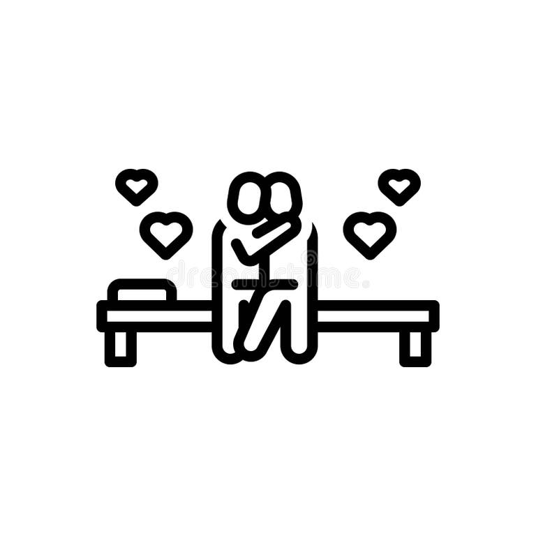 Black Line Icon for Intimate, Kissing and Affectionate Stock Vector ...
