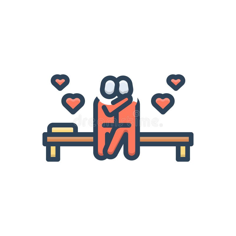 Color Illustration Icon for Intimate, Kissing and Affectionate Stock ...