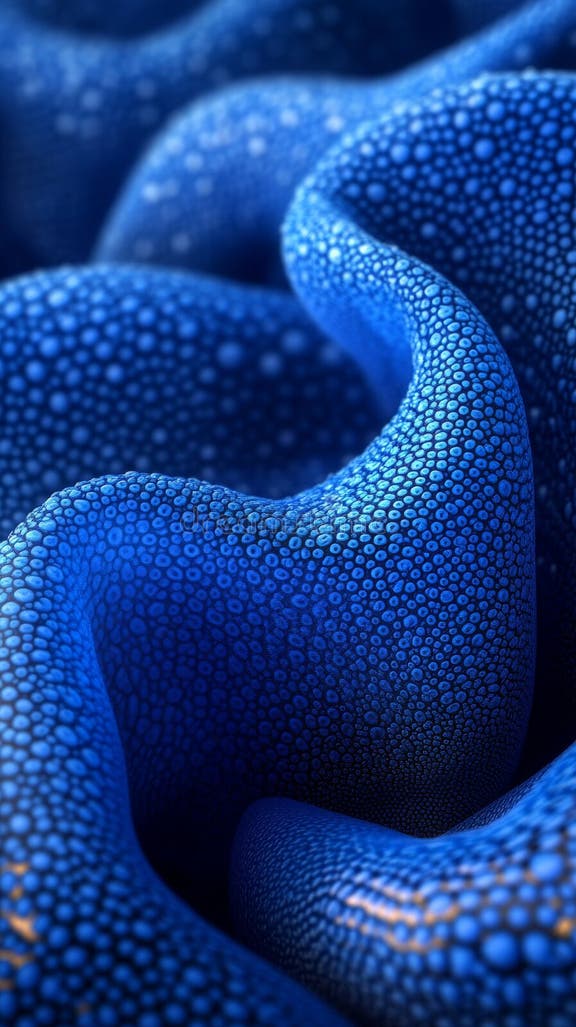 An Intimate Look at Blue Bubbles Linked Together, Forming a Fluid and ...