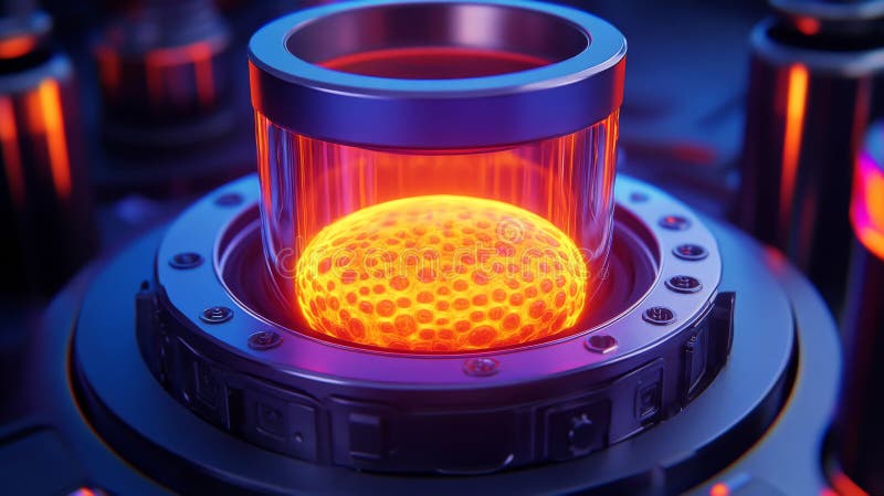 An Intimate Look at a High-tech Mechanical Piece, Glowing Warmly ...