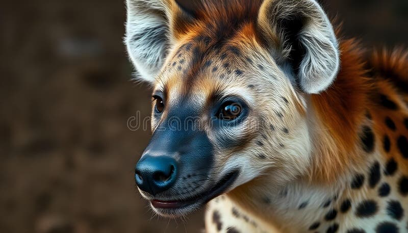 Intimate Look at Spotted Hyena Featuring Unique Patterns Alert Eyes ...