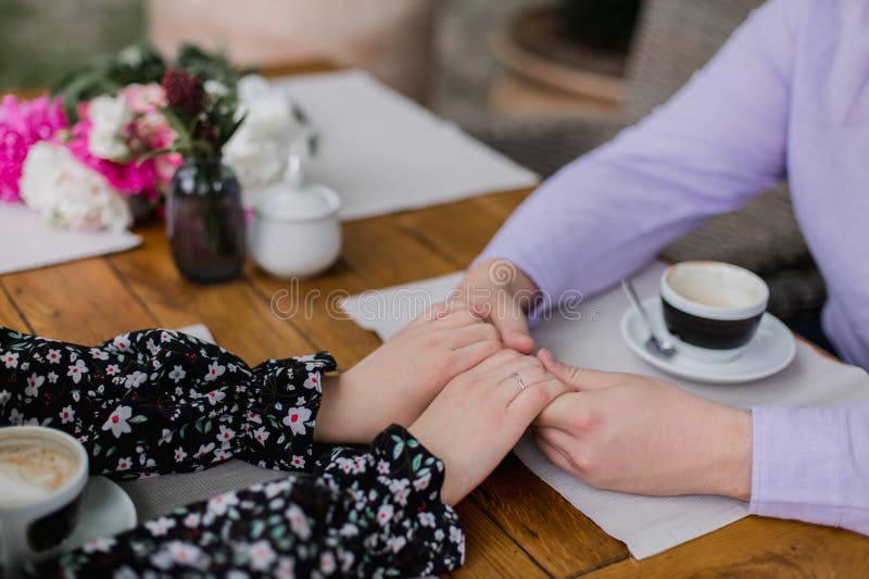Intimate Moment of a Couple on a Coffee Date, a Symbol of Love and ...