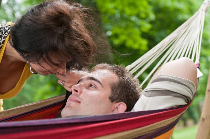 Intimate Moments - Young Couple Outdoors Stock Image - Image of gentle ...