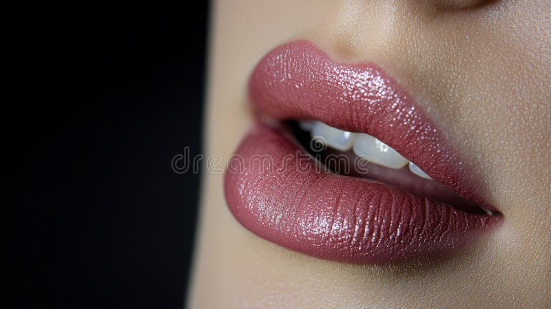 Mysterious Close-up of Parted Lips Intimate Setting Photography Dark ...