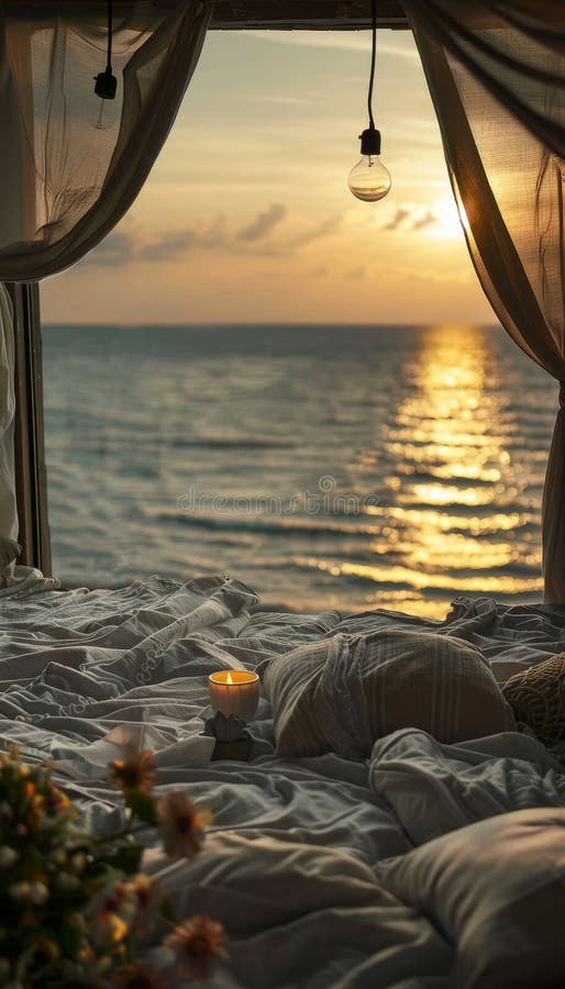 Sunset Evening Sky with Clouds Background Vector Wide Horizontal ...