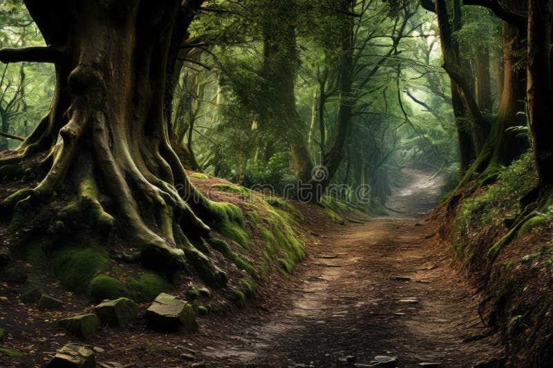Intimate Path into Wilderness Stock Illustration - Illustration of ...