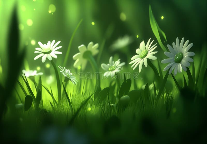 An Intimate Portrait of Grass, Captured with a Blurred Meadow and Trees ...