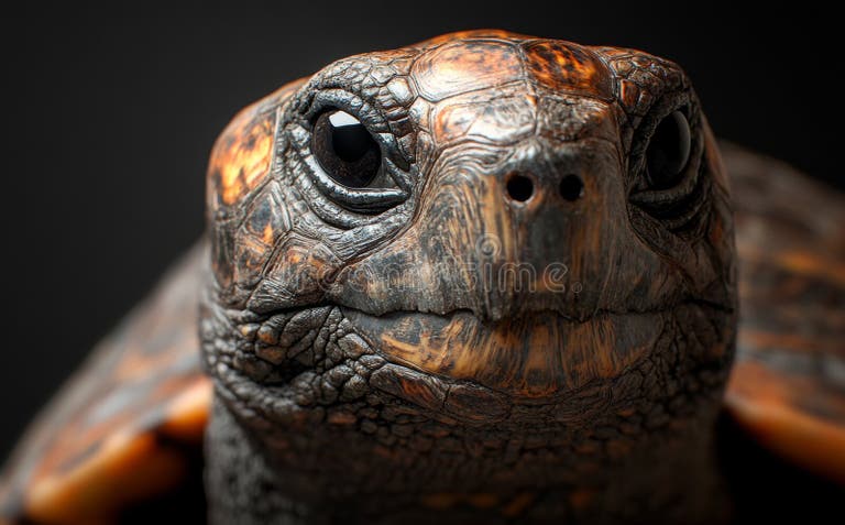 An Intimate Portrait of a Turtle, Featuring Its Complex Shell Patterns ...