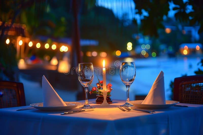 Intimate and Romantic Ambiance with Flickering Candles Illuminating a ...