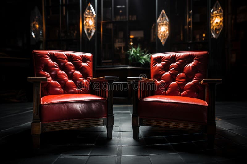 Intimate Setting Close Up of Two Chairs for a Lovely Couple Stock ...