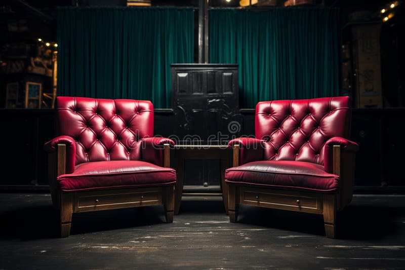 Intimate Setting Close Up of Two Chairs for a Lovely Couple Stock ...