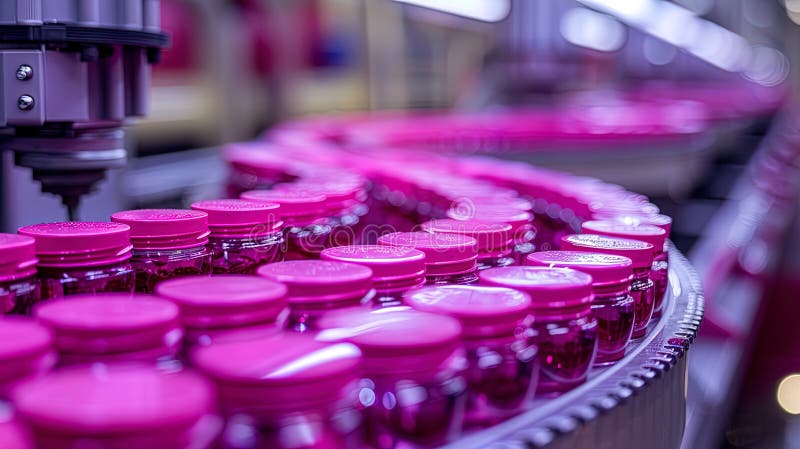 Intimate Shot Capturing the Labeling and Packaging Process of Cosmetics ...