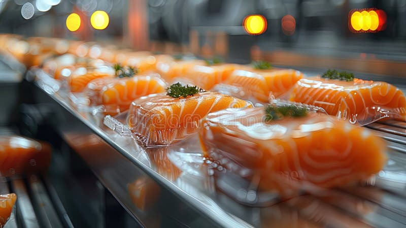 Intimate Shot Capturing the Precise Packaging of Food Items on the ...