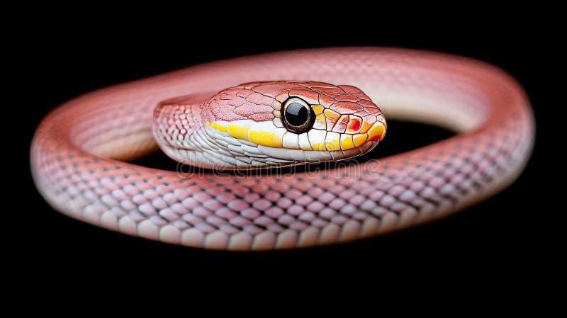 An Intimate View of a Radiant Pink Snake, Set on a Glittery Abstract ...