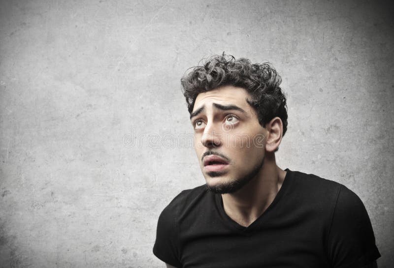 Intimidado foto de archivo. Imagen de susto, copia, duda - 27884014