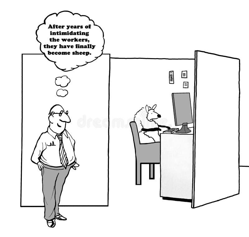 Intimidating Boss stock illustration. Illustration of timid - 89600522