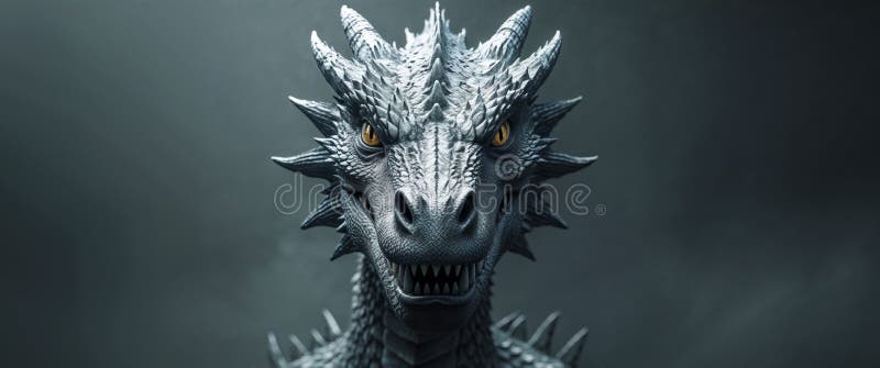 An Intimidating Dragon Head Stares Directly Towards the Viewer from ...