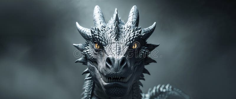 An Intimidating Dragon Head Stares Directly Towards the Viewer from ...