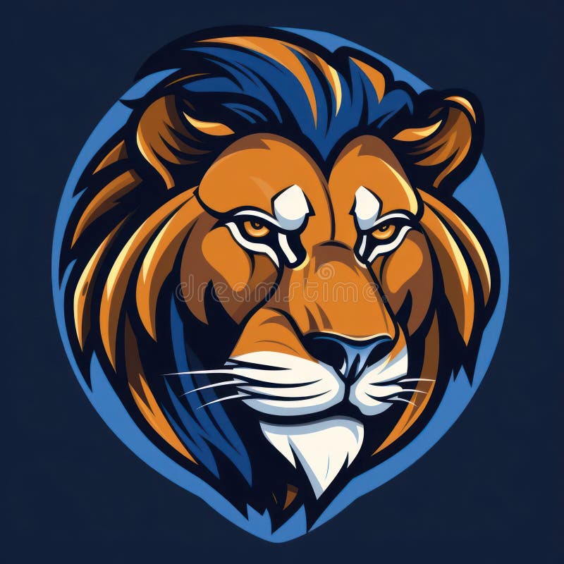 Intimidating Lion Head Simple Logo Solid Flat Color Stock Illustration ...