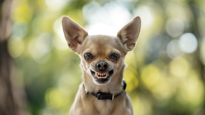 Intimidating Portrait of a Fierce Chihuahua Displaying Aggressive ...
