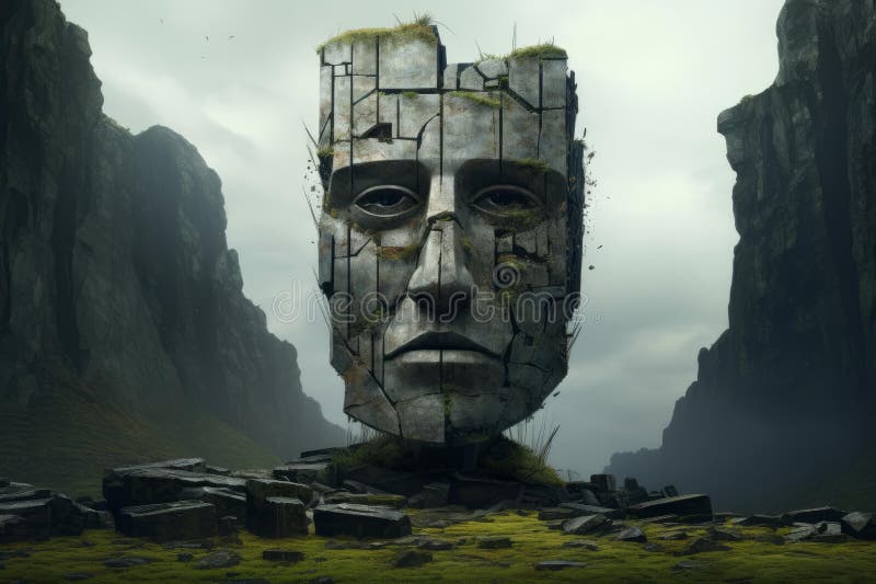 Intimidating Stone Head Giant. Generate Ai Stock Image - Image of ...