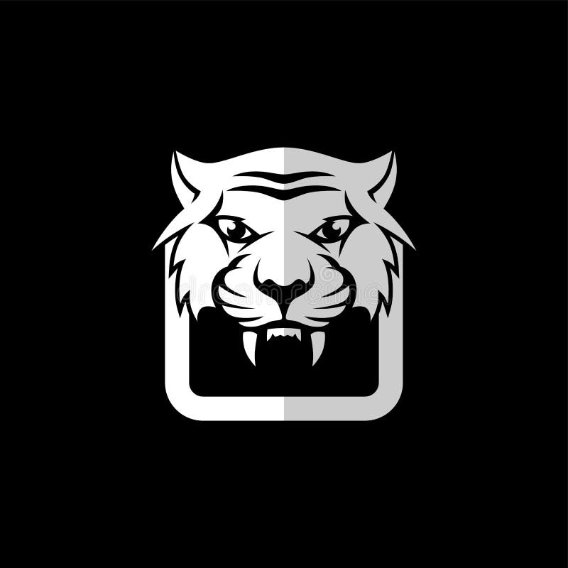 Intimidating Tiger Front View Theme Logo Template Stock Vector ...