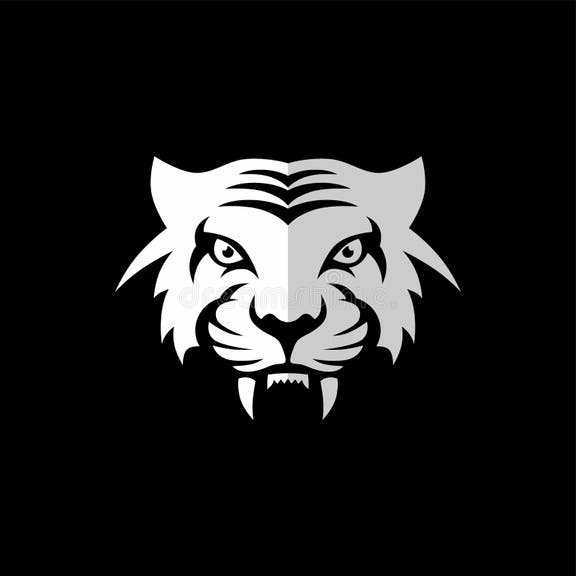 Intimidating Tiger Front View Theme Logo Template Stock Vector ...