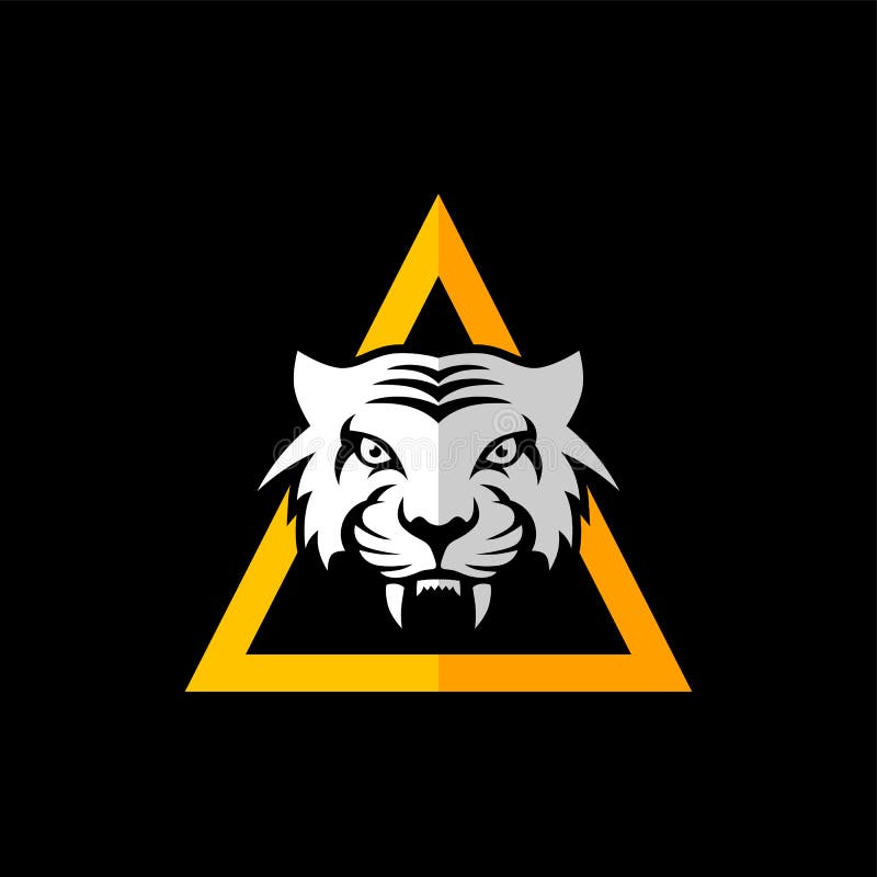 Intimidating Tiger Front View Theme Logo Template Stock Vector ...