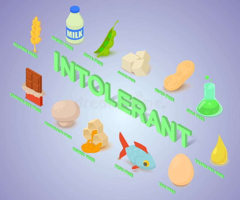 Intolerant Concept Banner, Isometric Style Stock Vector - Illustration ...