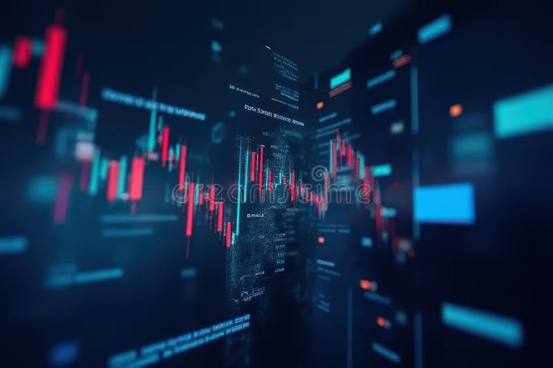 Trade Analysis through Market Graphics Stock Illustration ...