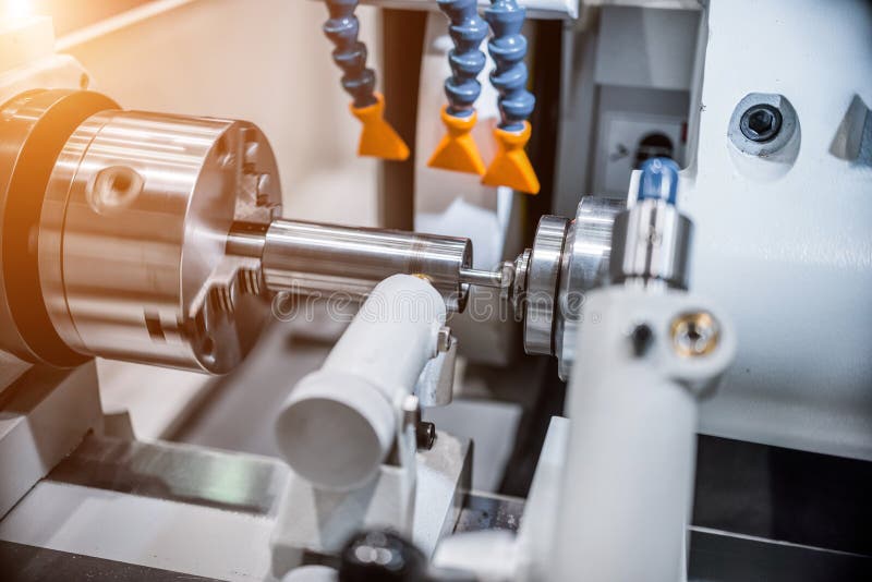 The CNC Cutting Tool Grinding Machine Control By CNC Program. Stock ...