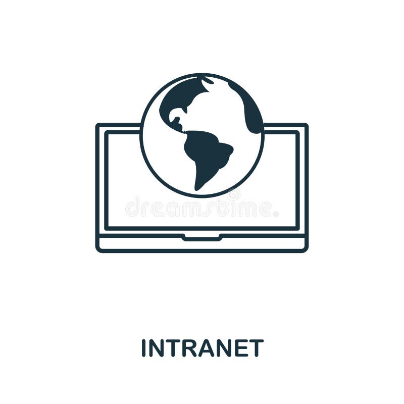 Intranet Icon Outline Style. Simple Glyph from Icons Collection. Line ...