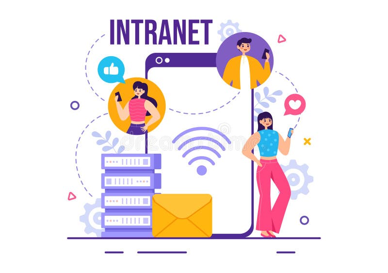 Intranet Internet Network Connection Technology Vector Illustration To ...