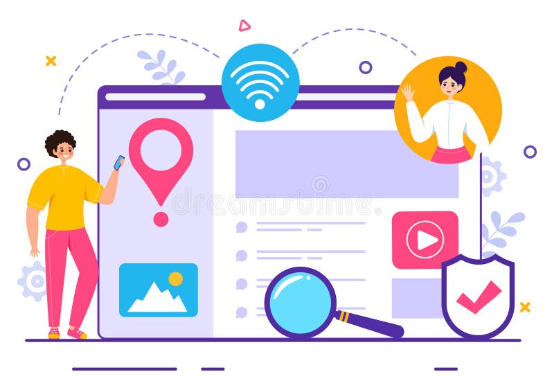 Intranet Internet Network Connection Technology Vector Illustration To ...