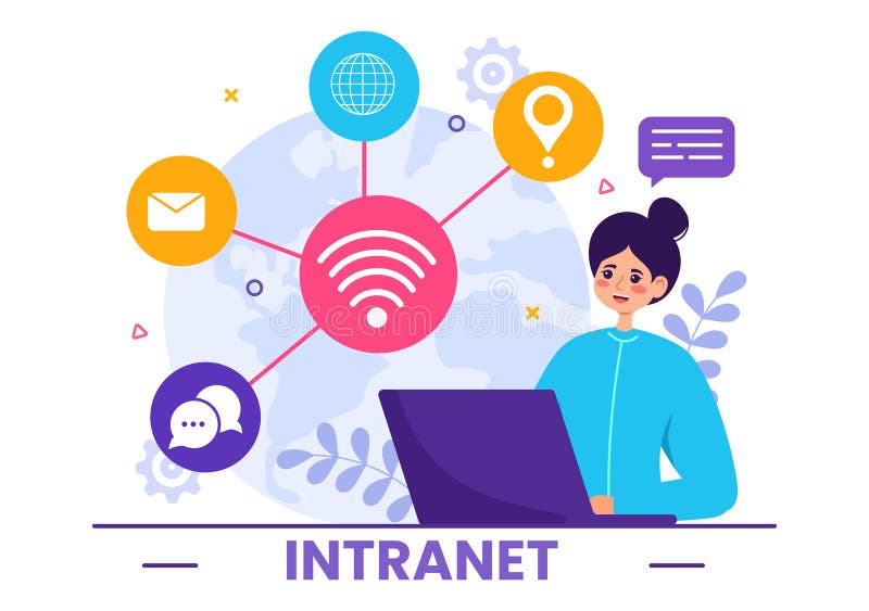 Intranet Internet Network Connection Technology Vector Illustration To ...