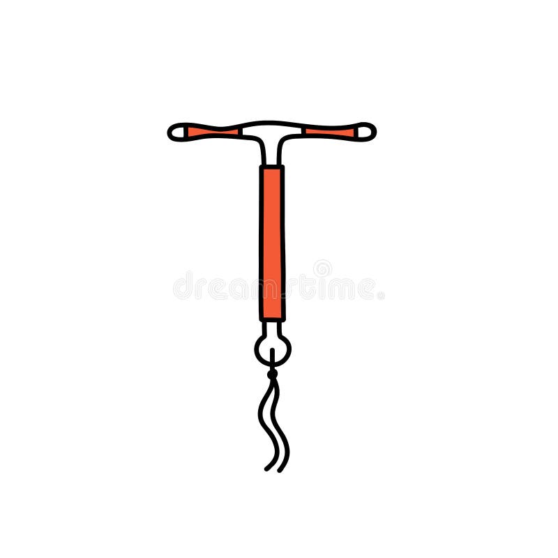Intrauterine Device Iud Contraception Doodle Icon Vector Color Line
