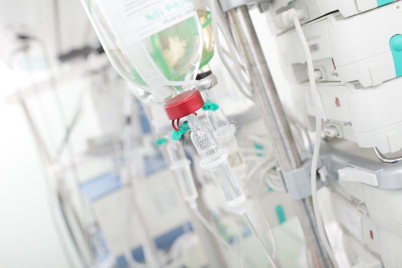 Intravenous Infusion of the Drug in the Hospital Stock Photo - Image of ...