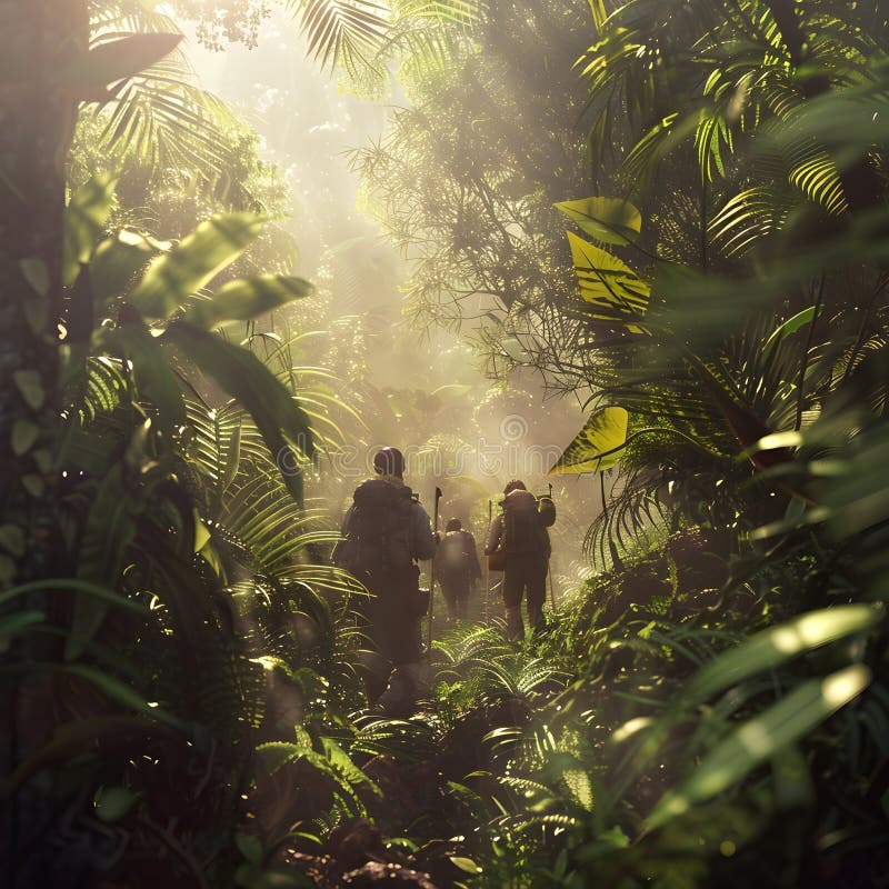 Intrepid Explorers Navigating Lush Wilderness on Orienteering ...