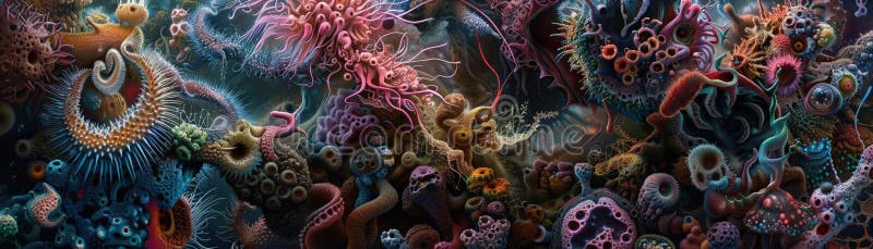 Intricate Abstract Art Representing the Human Microbiome Stock ...