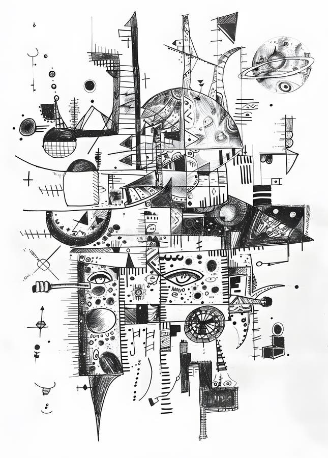 Intricate Abstract Black and White Geometric Art Design Stock Image ... Intricate Abstract Black and White Geometric Art Design Stock Image ...