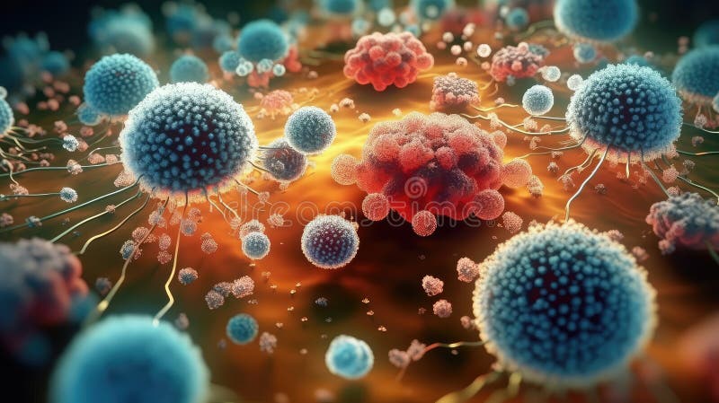 Intricate Abstract Cell Structures Under Microscope Stock Illustration ...
