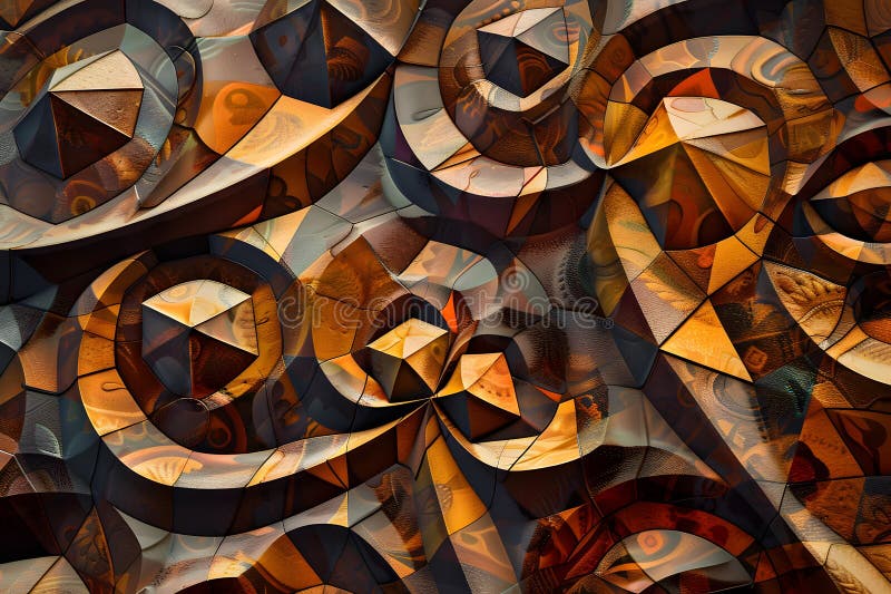 Intricate Abstract Composition with Swirling Forms and Rich Textures ...