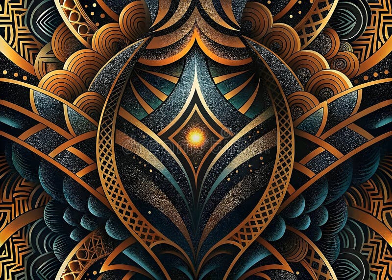 Intricate Abstract Design Golden Waves Textures Forms Patterns Stock ...