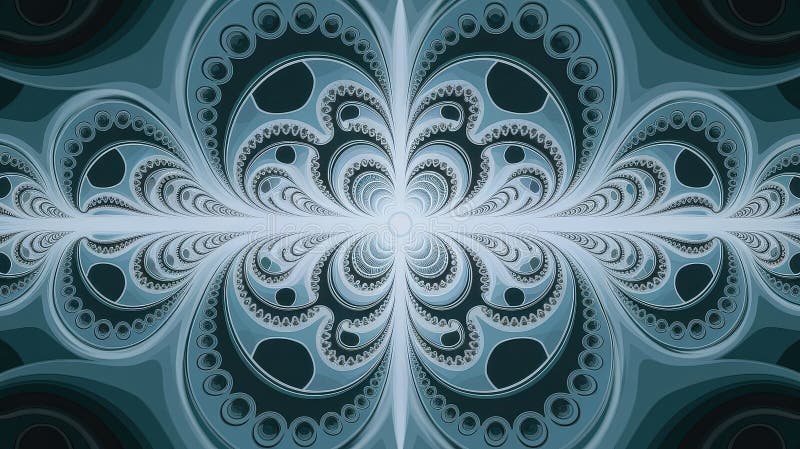 Intricate Abstract Design with Swirling Patterns in Cool Blue Tones ...