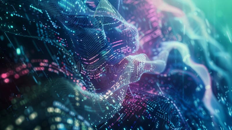 Intricate Abstract Digital Artwork Merging Organic and Technological ...