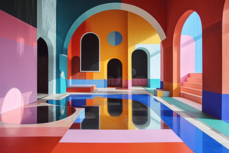 Intricate Abstract Geometric Room Product. Generate Ai Stock ...