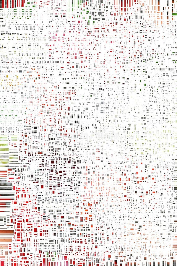 Intricate Abstract Mosaic with Fine Red and Green Highlights on a White ...