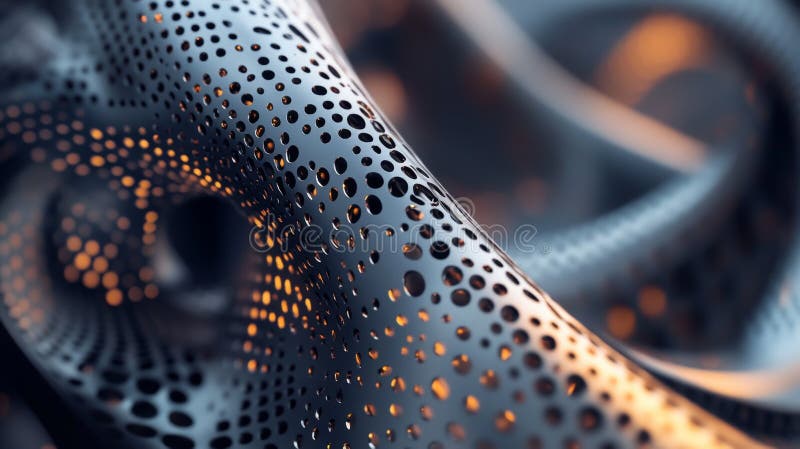 Intricate Abstract Shape of Perforated Metallic Wire Design Stock ...