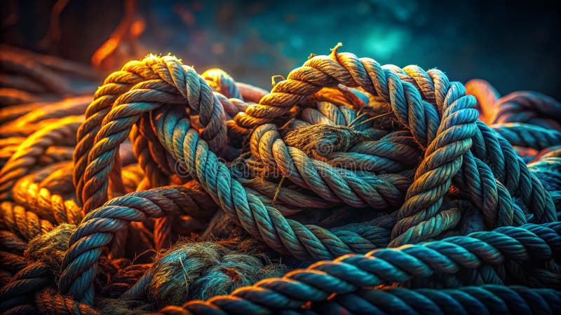 Intricate Abstract Texture a Surreal Heap of Twisted Frayed Rope ...