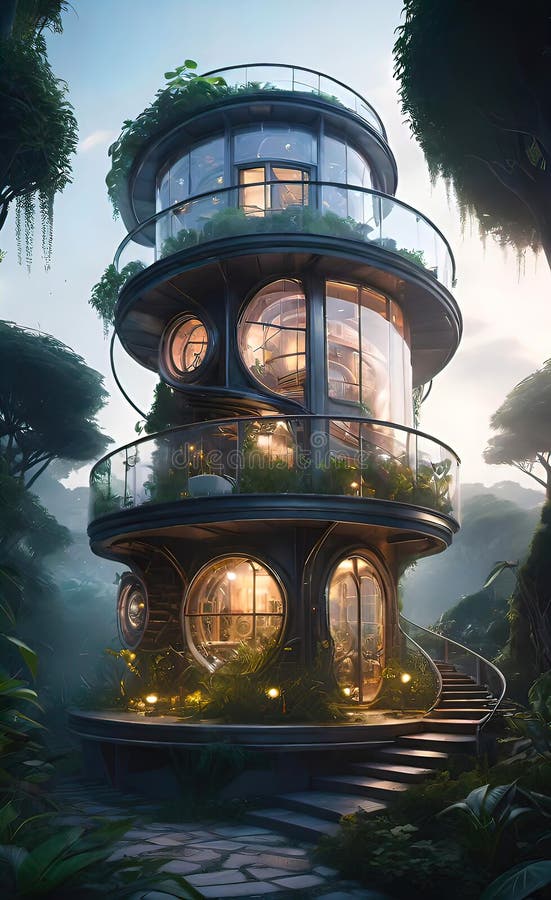 Intricate Advanced Design of a House Made in the Form of a Spiral with ...